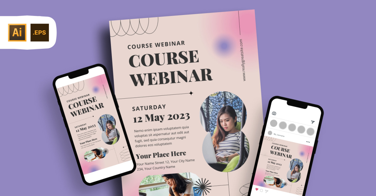Course Webinar Flyer Template #367246 - TemplateMonster