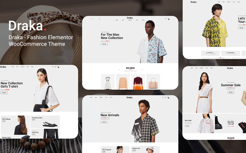 Draka - Tema WooCommerce de Elementor de moda