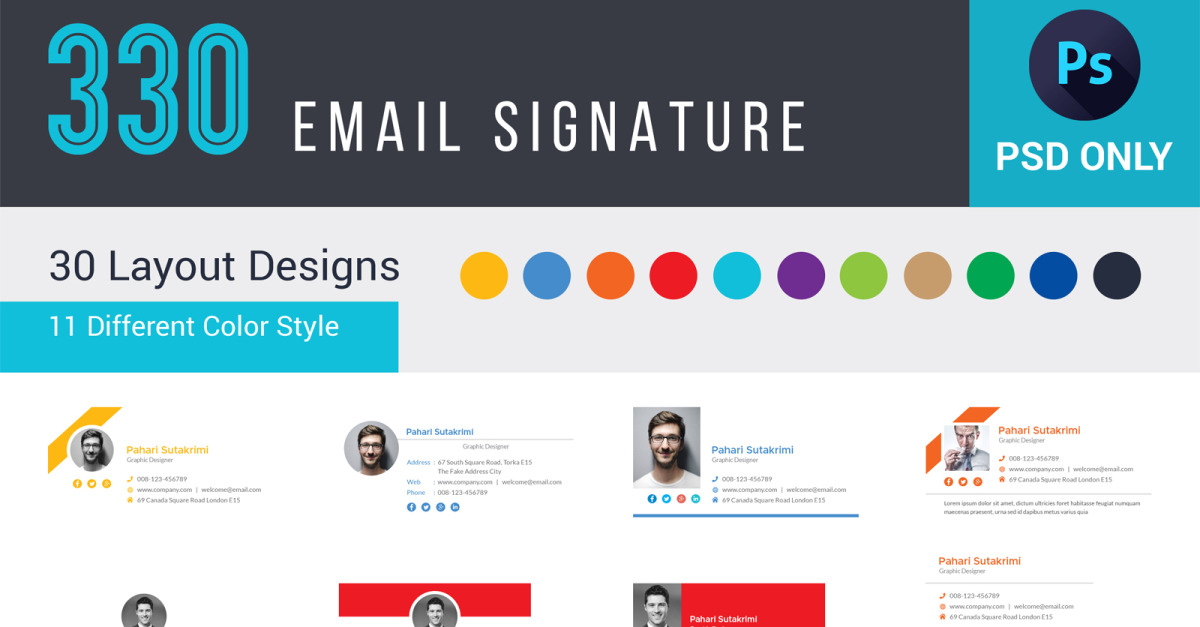 330 PSD Email Signature Template #367825 - TemplateMonster