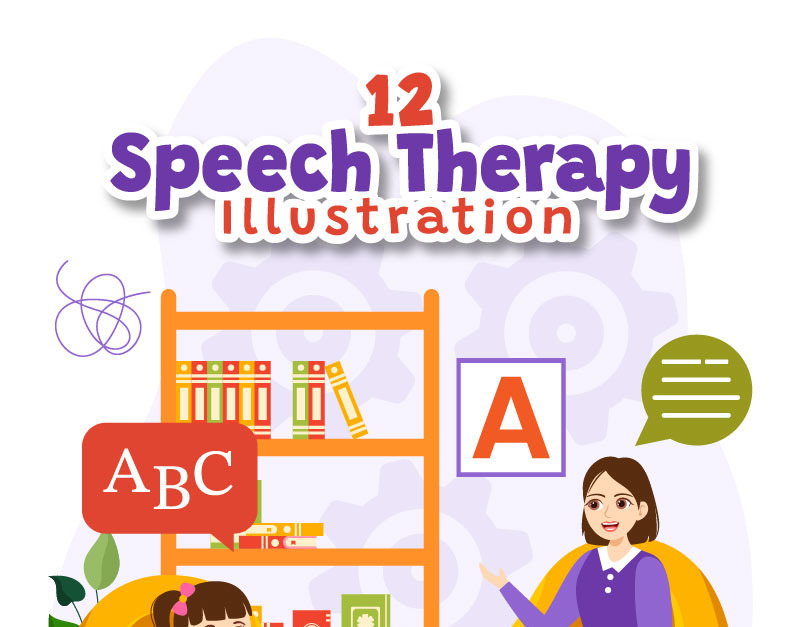 12 Ilustración vectorial de logopedia - TemplateMonster