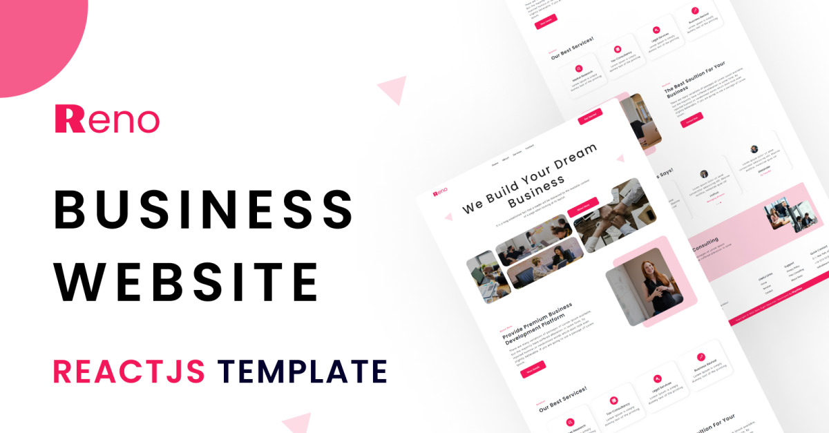 Reno - Modèle de site Web d'entreprise ReactJS