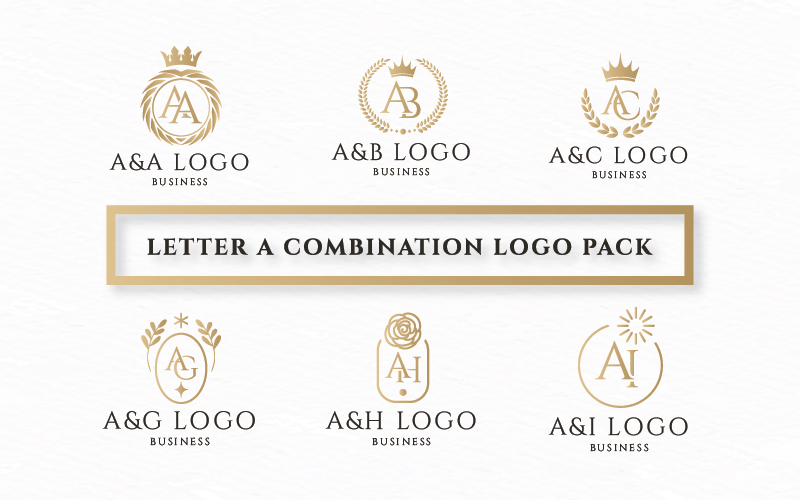 Pacchetto logo combinato lettera A. Branding professionale