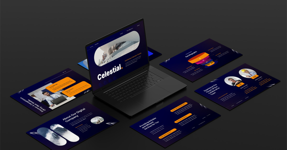 Céleste - Modèle PowerPoint d'entreprise numérique