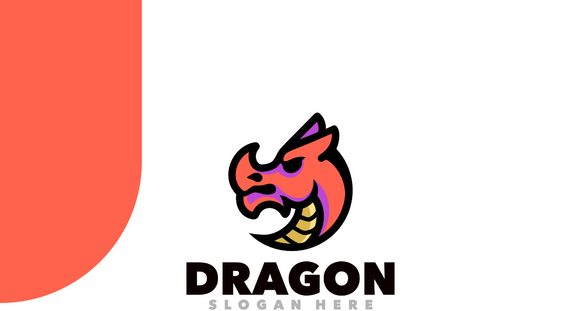 Dragon simple mascot logo design illustration