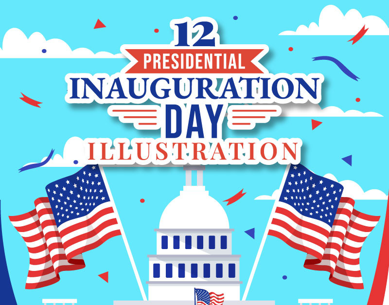 12 USA Presidential Inauguration Day Illustration