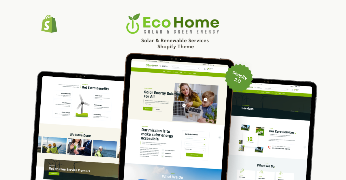 Eco Home - Solar & Renewable Energy Shopify Theme