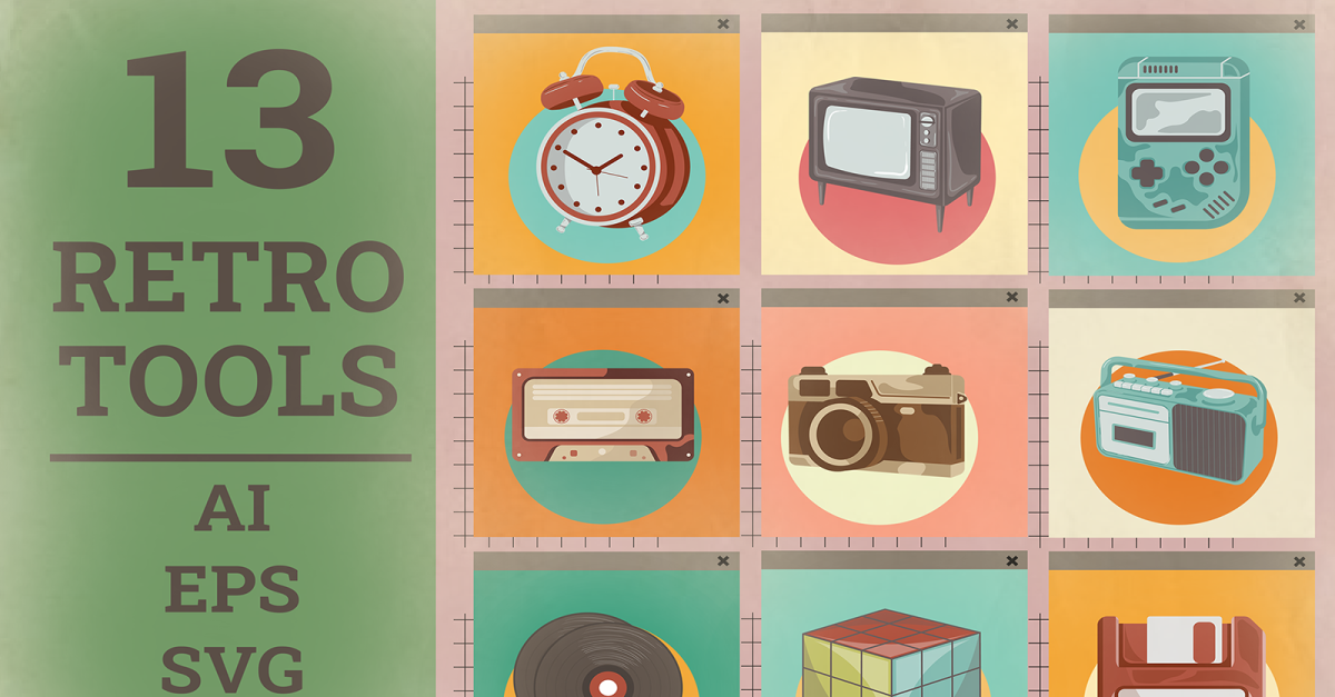 Retro Tools - Illustration #368717 - TemplateMonster