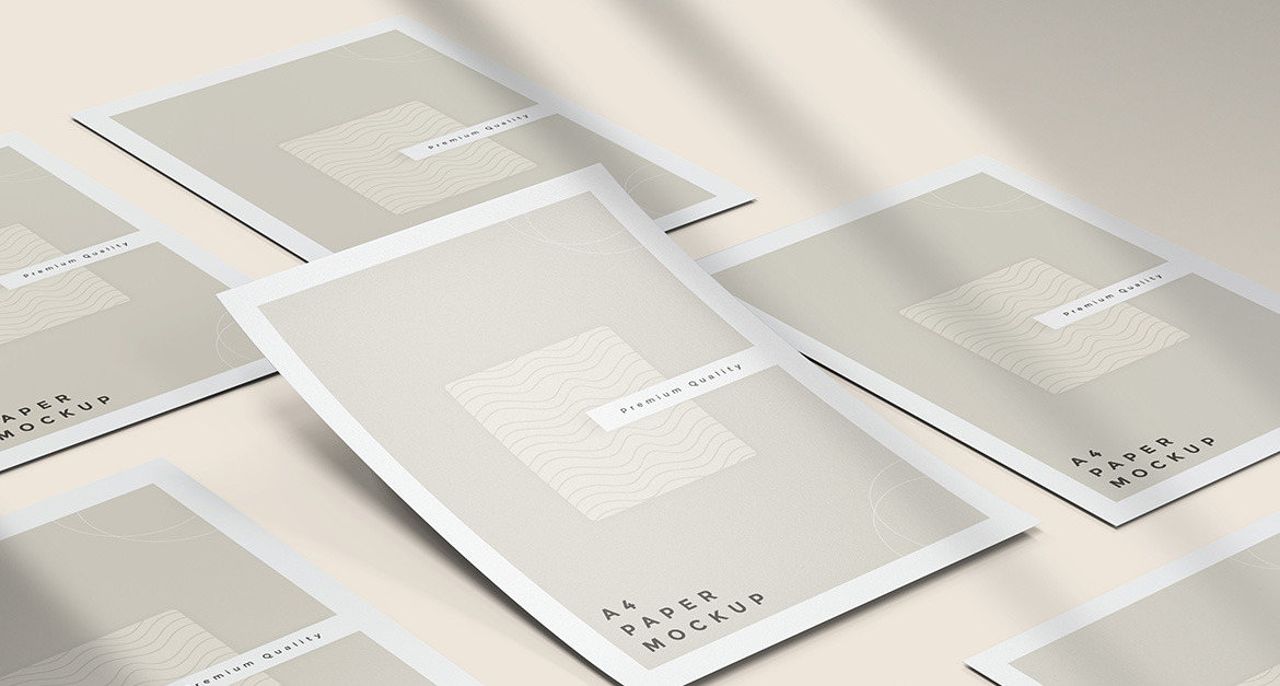 Flyer or letterhead mockup a4 paper mockup psd template Vol 07