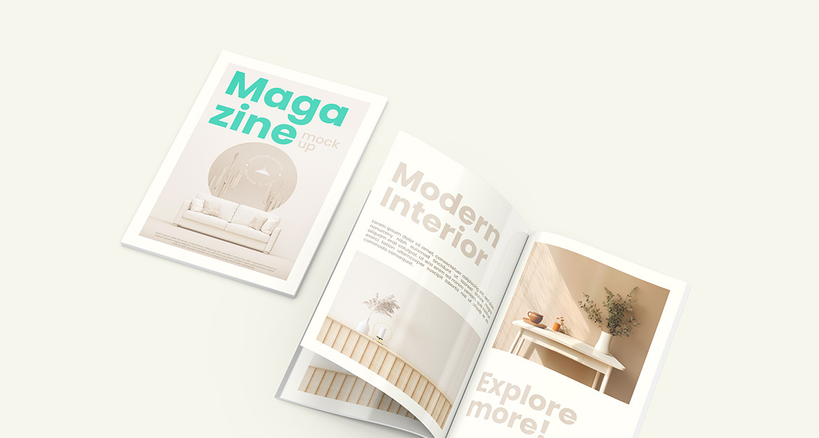 Modello psd mockup di rivista Vol 03 - TemplateMonster