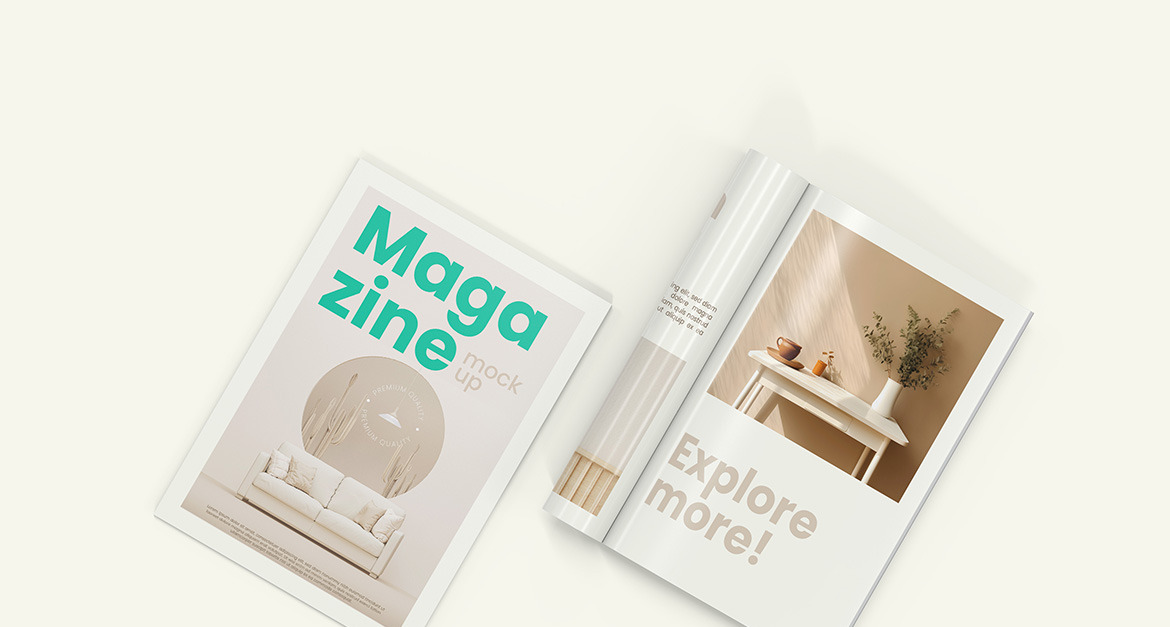 Modello psd mockup di rivista Vol 16 - TemplateMonster
