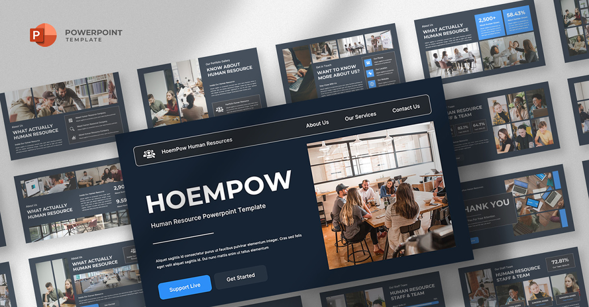 Hoempow – Emberi erőforrások Powerpoint sablon