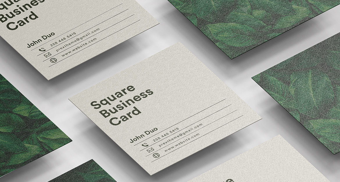 Square business card mockup Vol 13 #369024 - TemplateMonster