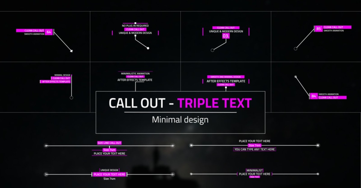 Triple Text Call – Outs | After Effects - TemplateMonster