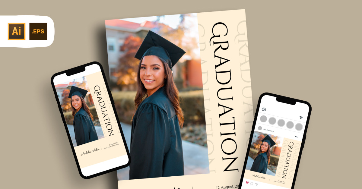Graduation Invitation Flyer Template