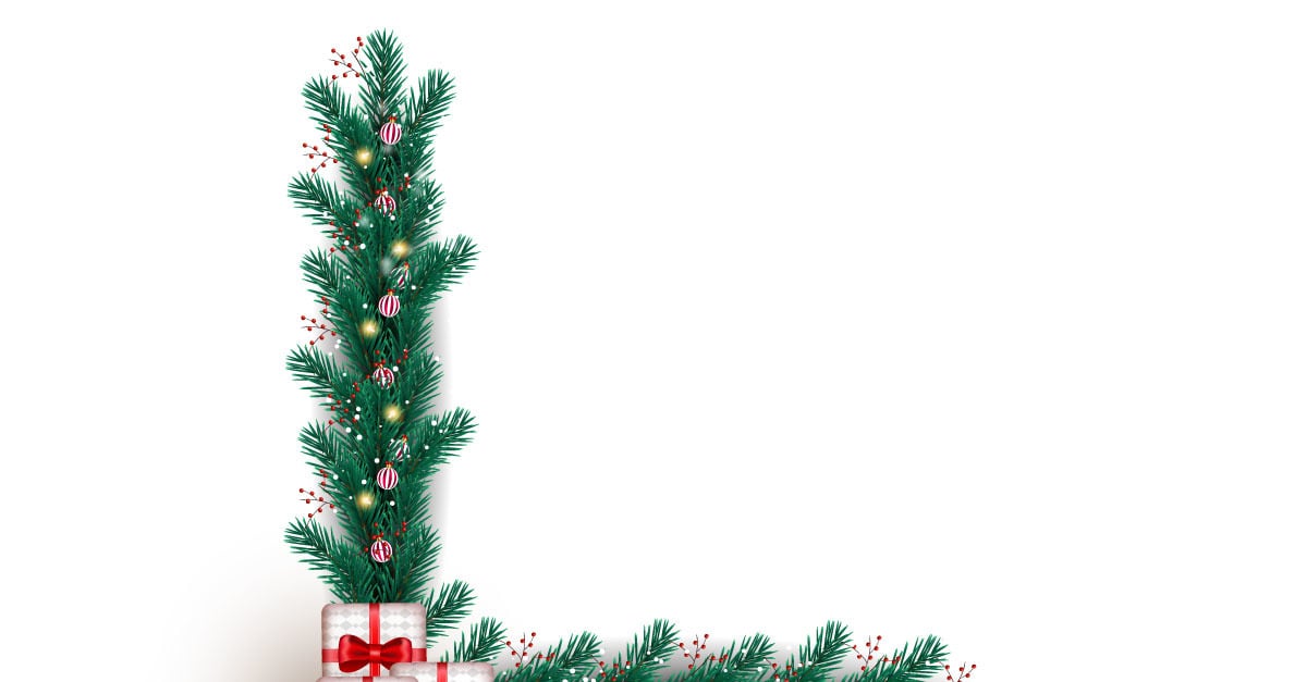 Christmas frames and borders collection Vector christmas garland corner