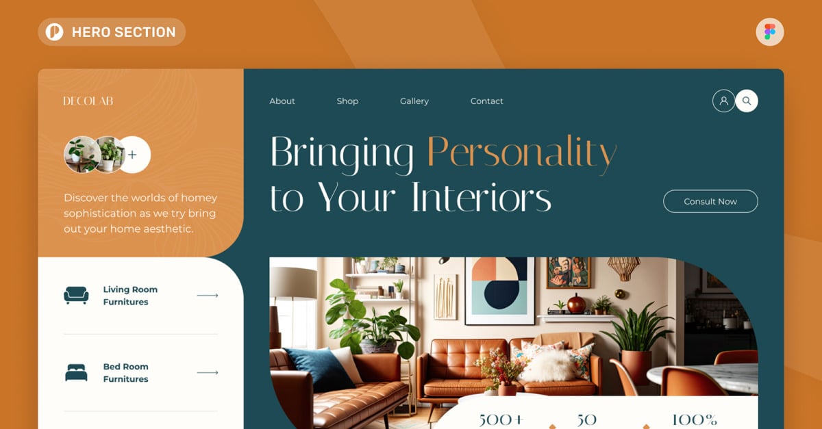 Decolab - Home Decor Hero Section Figma Template