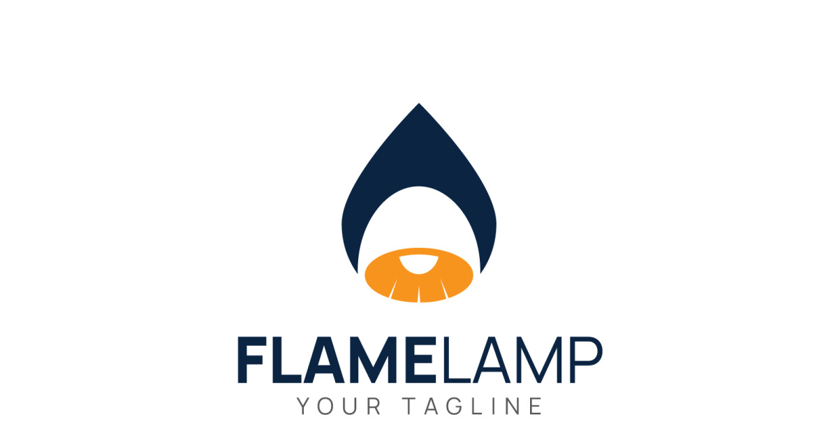 Flame lamp light logo design template - TemplateMonster