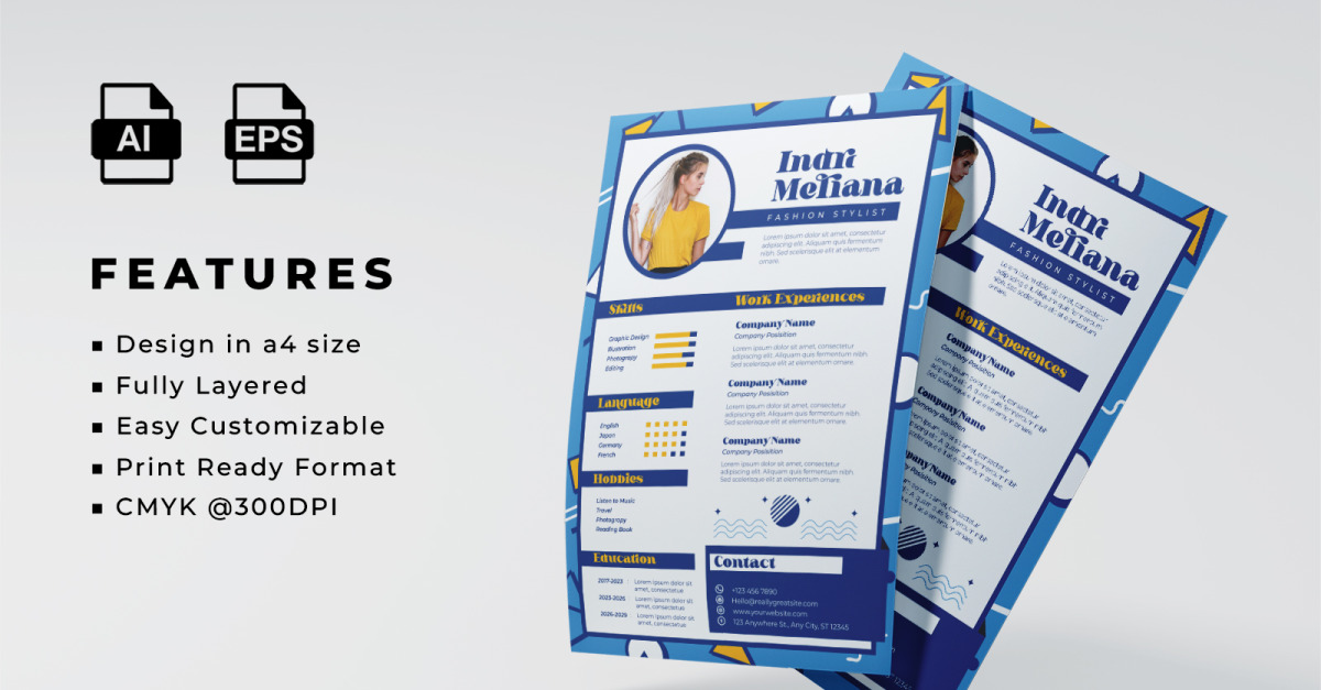 Resume CV Template Flyer Design 8 #369295 - TemplateMonster