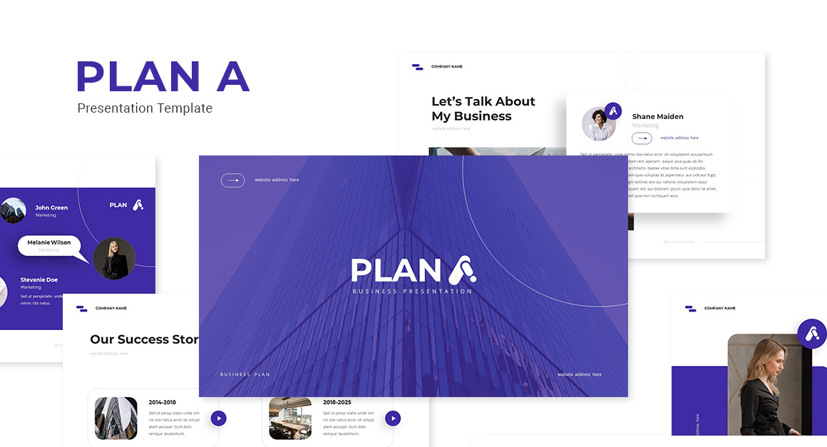 Plan A - Modèle PowerPoint d'entreprise - TemplateMonster