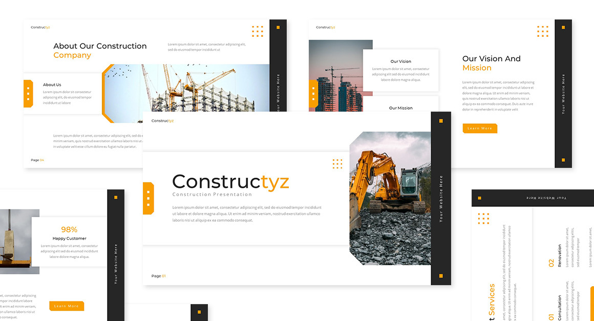 Constructyz - İnşaat Powerpoint Şablonu - TemplateMonster
