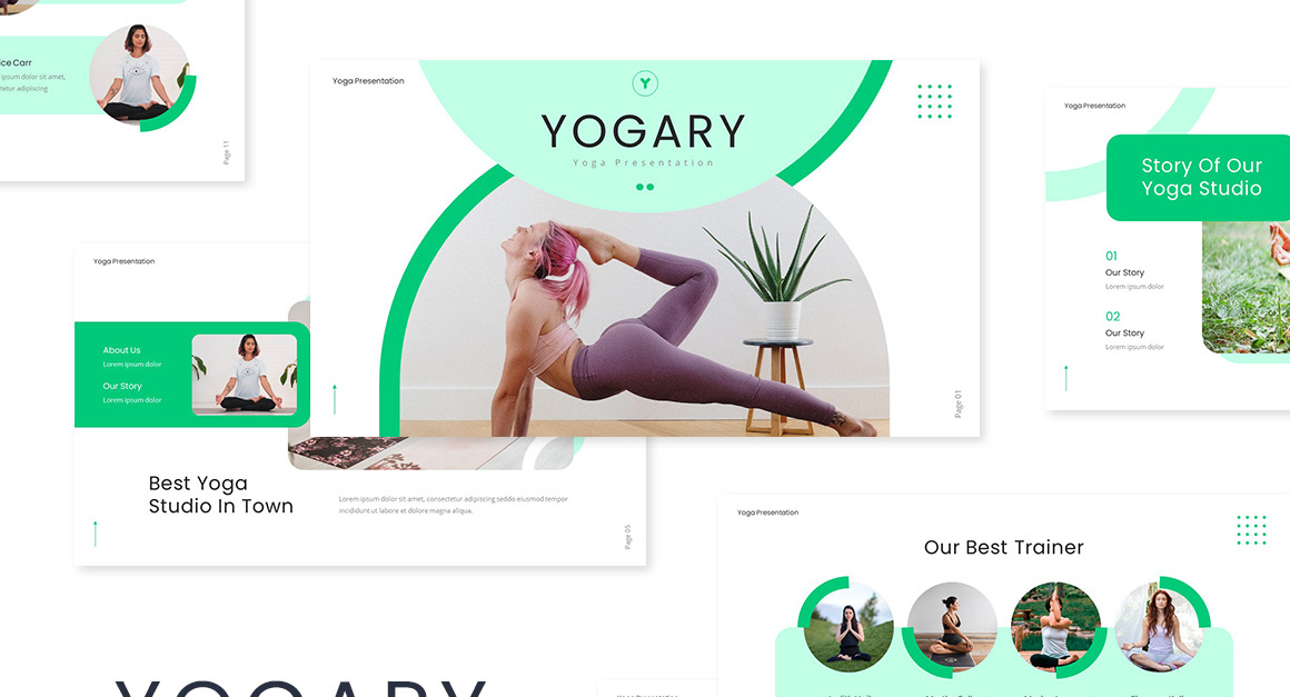 Yogary - Yoga Powerpoint Template #369525 - TemplateMonster