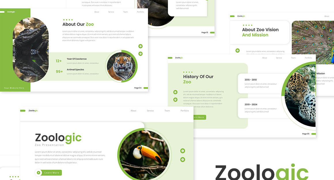 Zoologique - Modèle PowerPoint de zoo - TemplateMonster