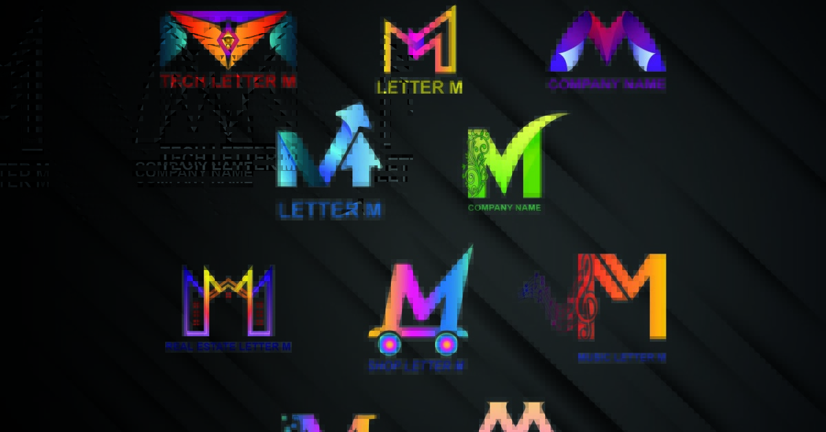 Tüm Şirketler ve Markalar İçin M Harfi Logo Şablonu