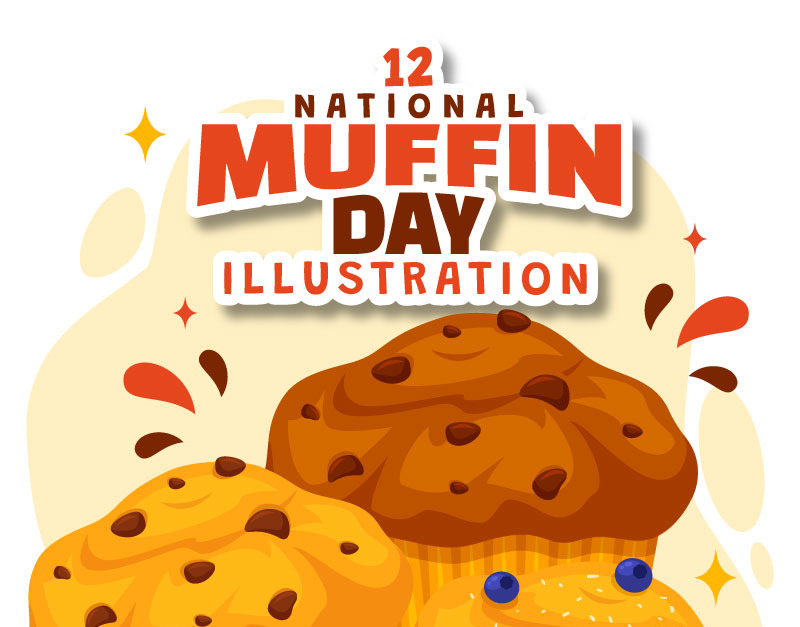 12 Illustration vectorielle de la Journée nationale des muffins