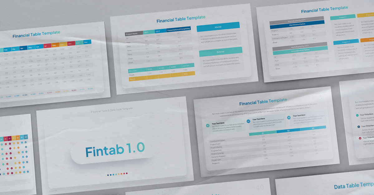 Modello PowerPoint di tabella finanziaria - TemplateMonster