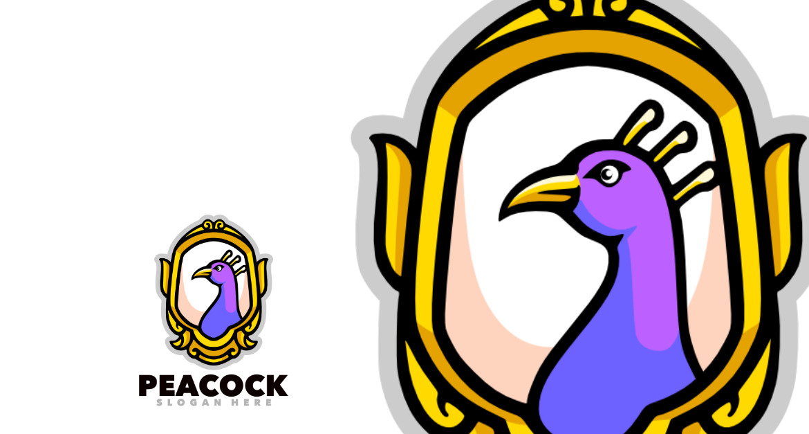 Peacock logo template illustration design template