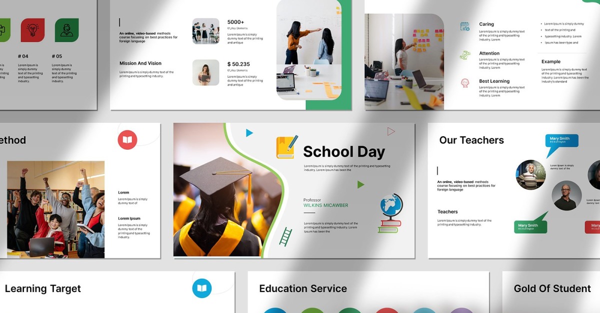 Presentación de PowerPoint sobre el día escolar