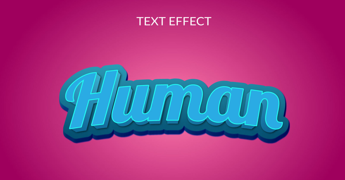 Human 3d vector text effect template design - TemplateMonster