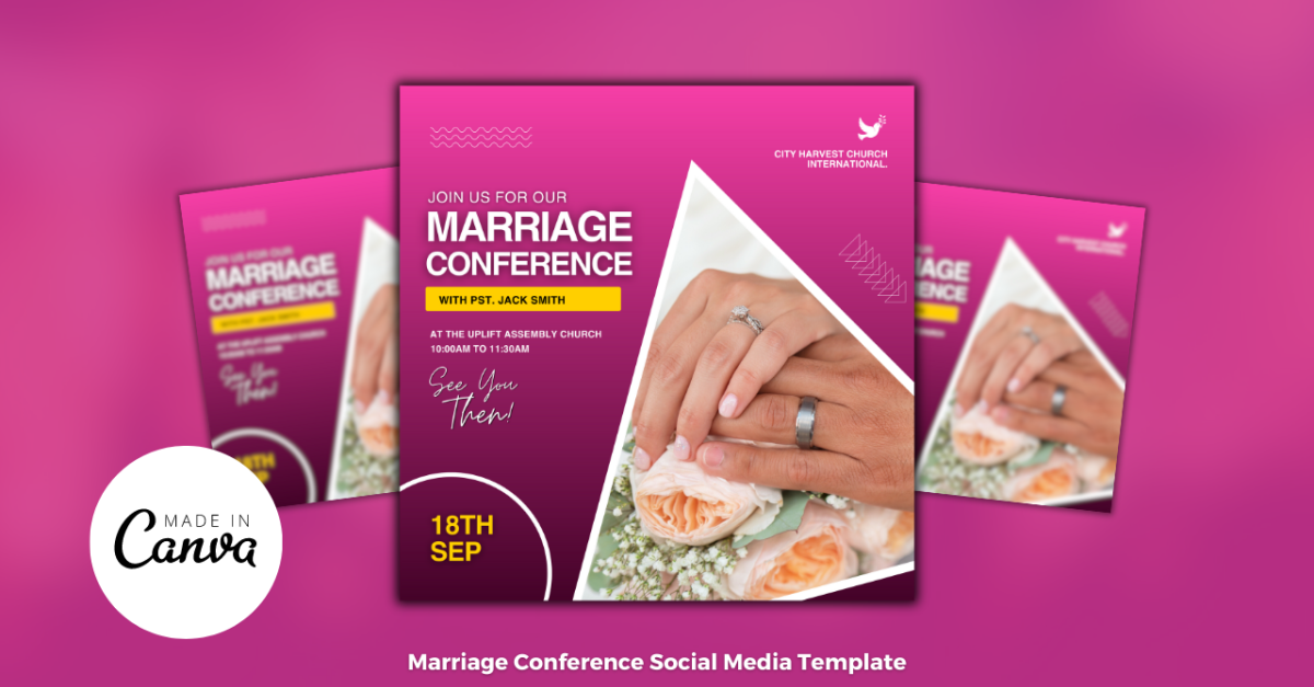 Marriage Conference Canva Template #370081 - TemplateMonster