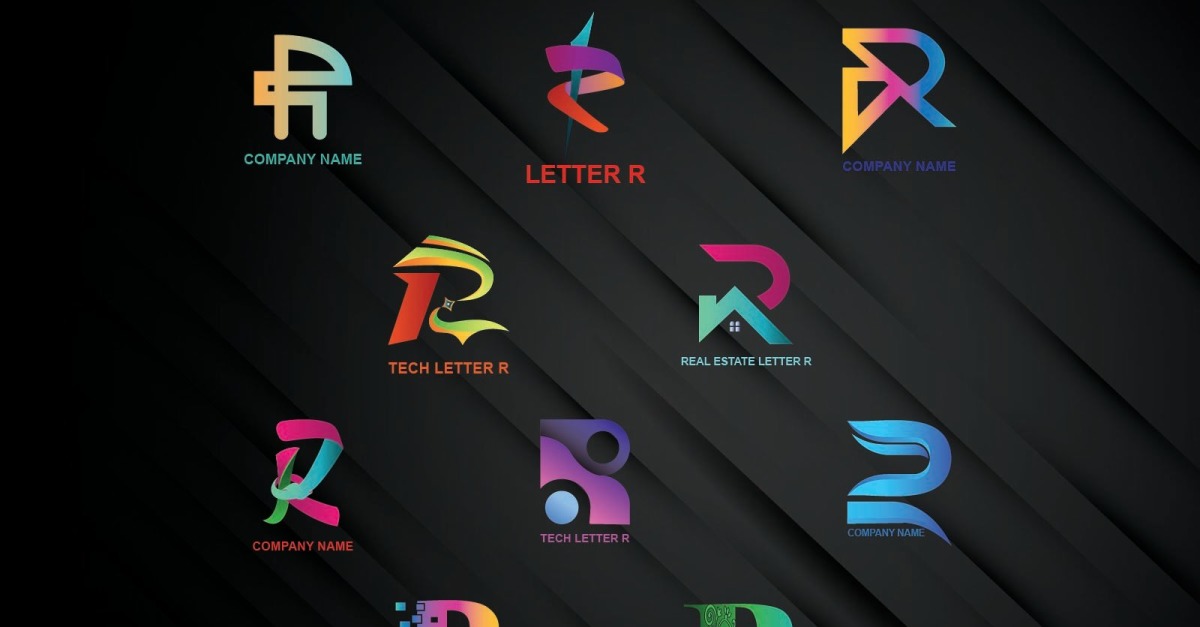 Modelo de logotipo da letra R para todas as empresas e marcas