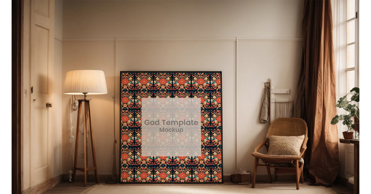 Poster Just One Frame With Canvas Mockup #01