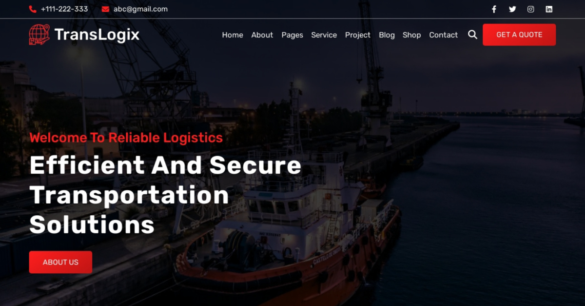 TransLogix - Logistics & Transportation HTML5 Website Template