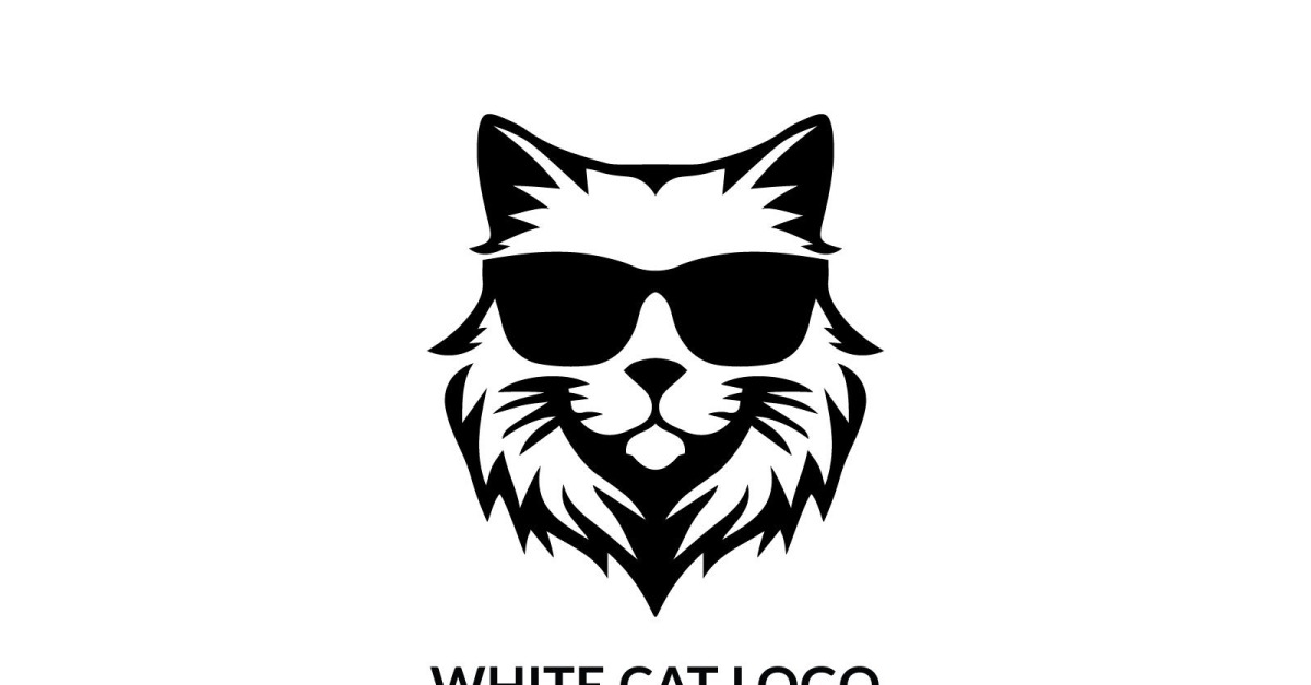 White Cat Head Logo Template #370470 - TemplateMonster