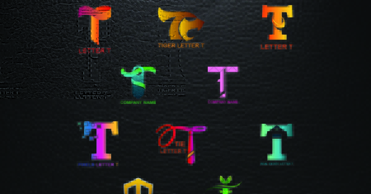 Modelo de logotipo da letra T para todas as empresas e marcas