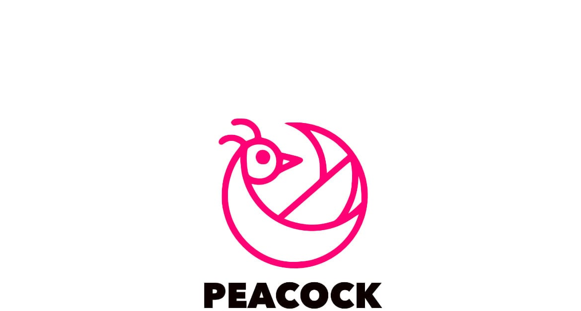 Peacock red line symbol logo template illustration design