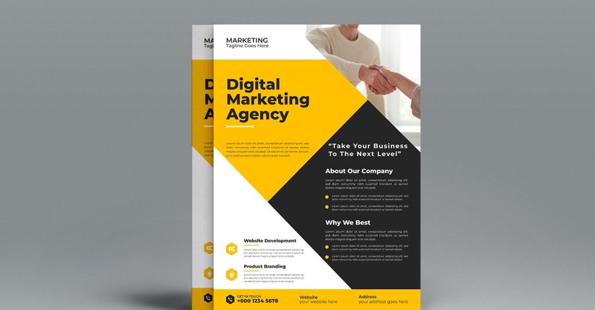Digital Business Modern Flyer Design Vector Template