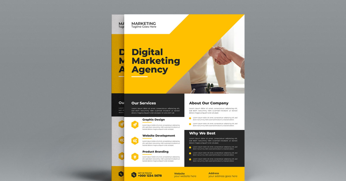 Digital Business Modern Flyer Vector Design Template