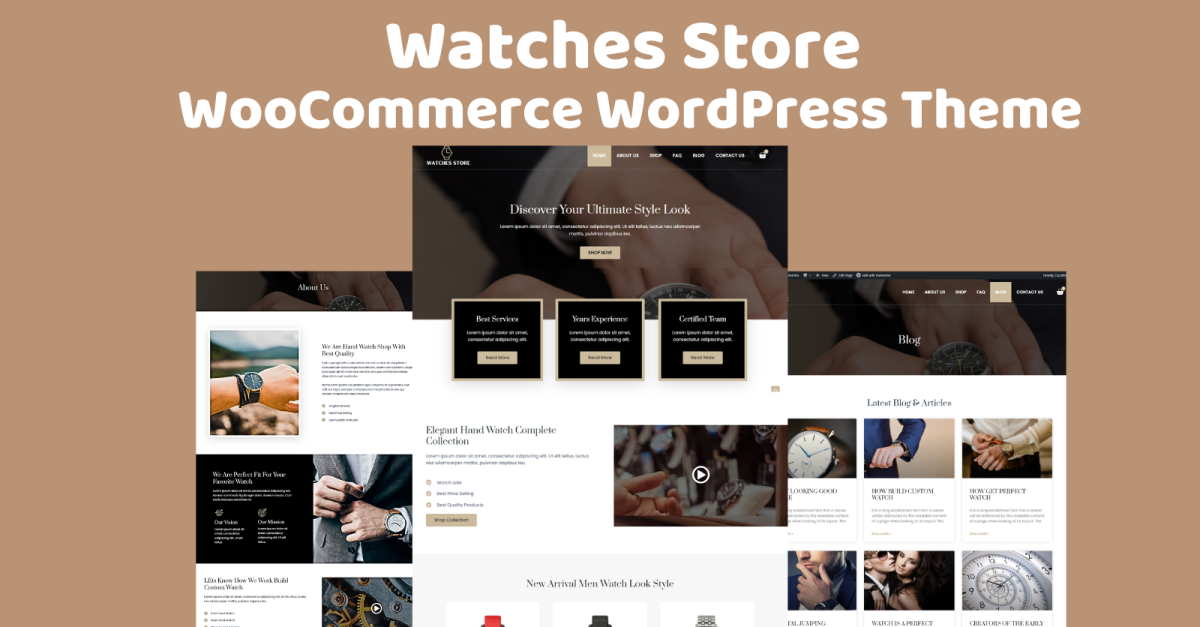 Tienda de relojes Tema WooCommerce Elementor WordPress