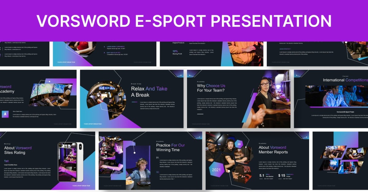 Vorsword Esport Powerpoint Sunum Şablonu - TemplateMonster