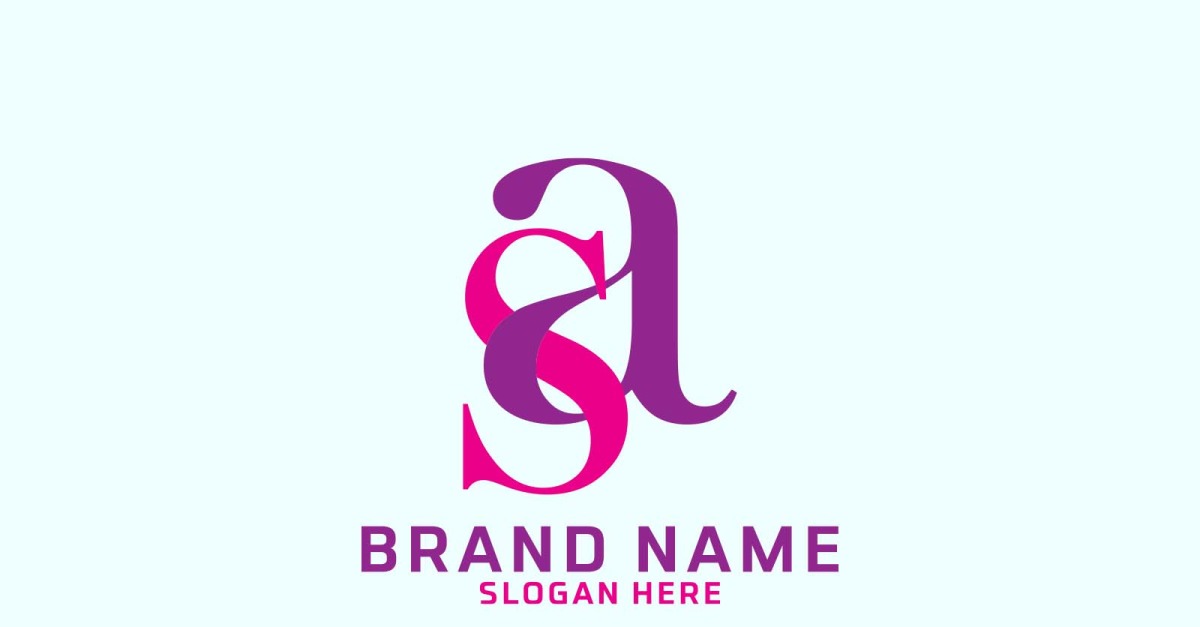 Création de logo créatif à deux lettres SA - TemplateMonster