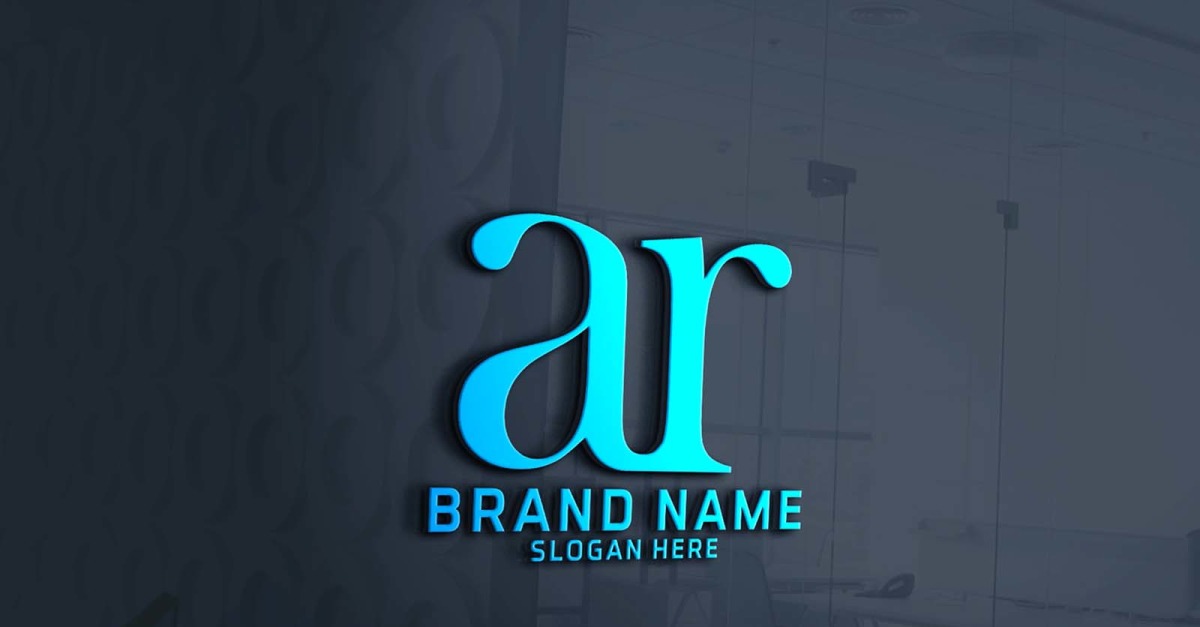 Design criativo de logotipo AR de duas letras