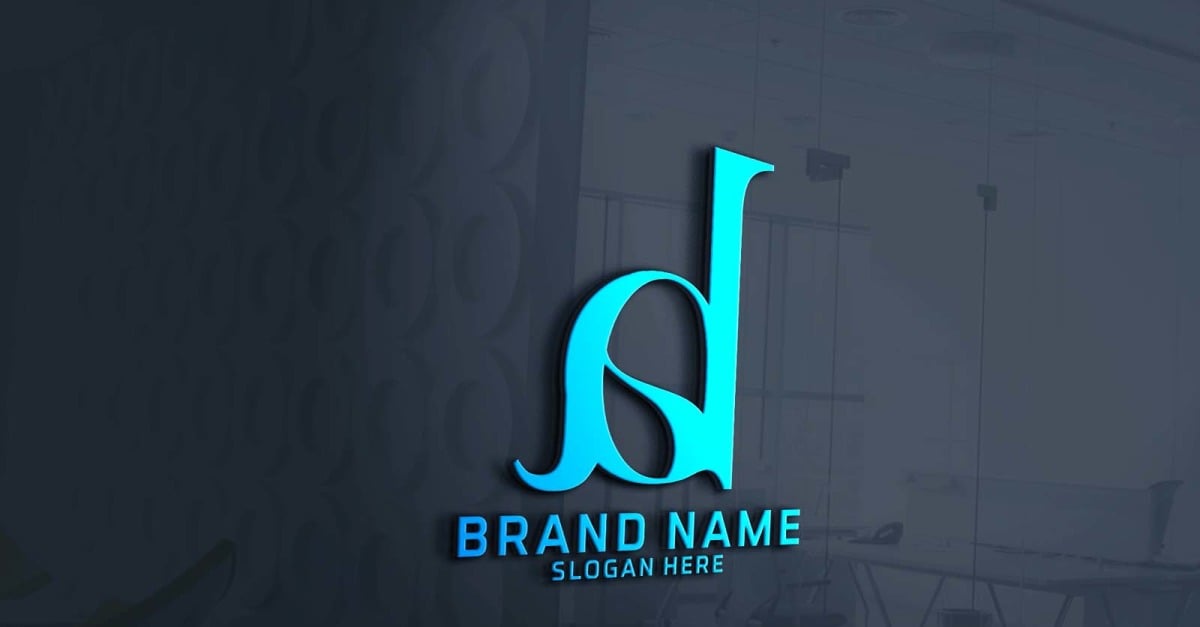 Design criativo de logotipo DA de duas letras
