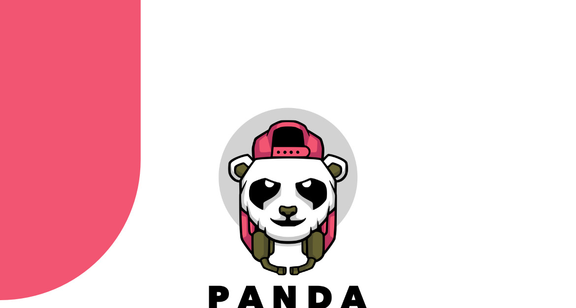 Panda rapper mascot logo cartoon logo design illustration