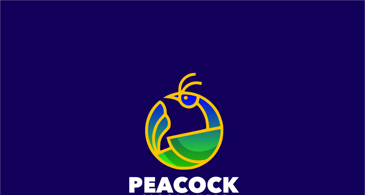 Tavus kuşu basit logo tasarımı degrade logo şablonu