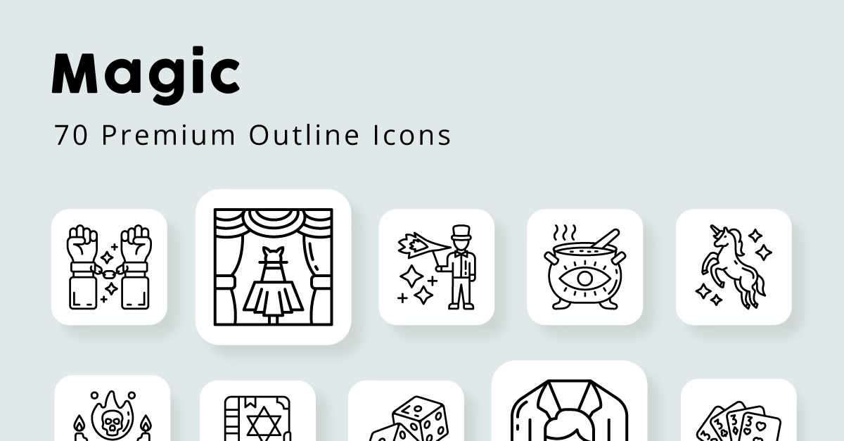 Magic 70 Premium Outline Icons #371063 - TemplateMonster