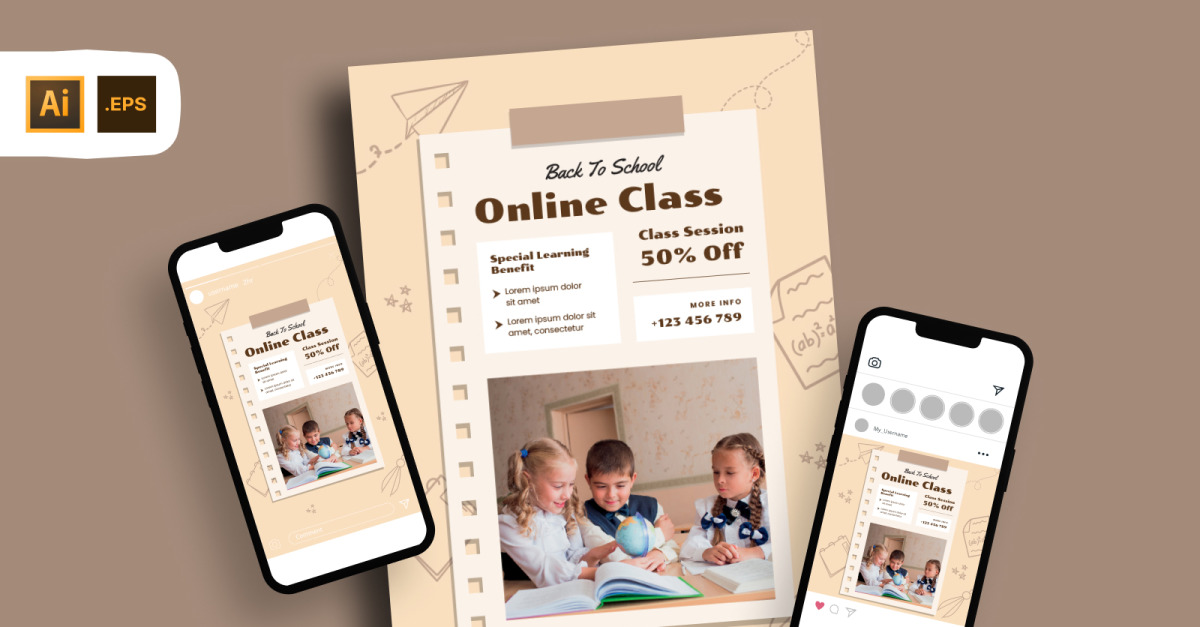 Online Class Admission Promotion Flyer Template